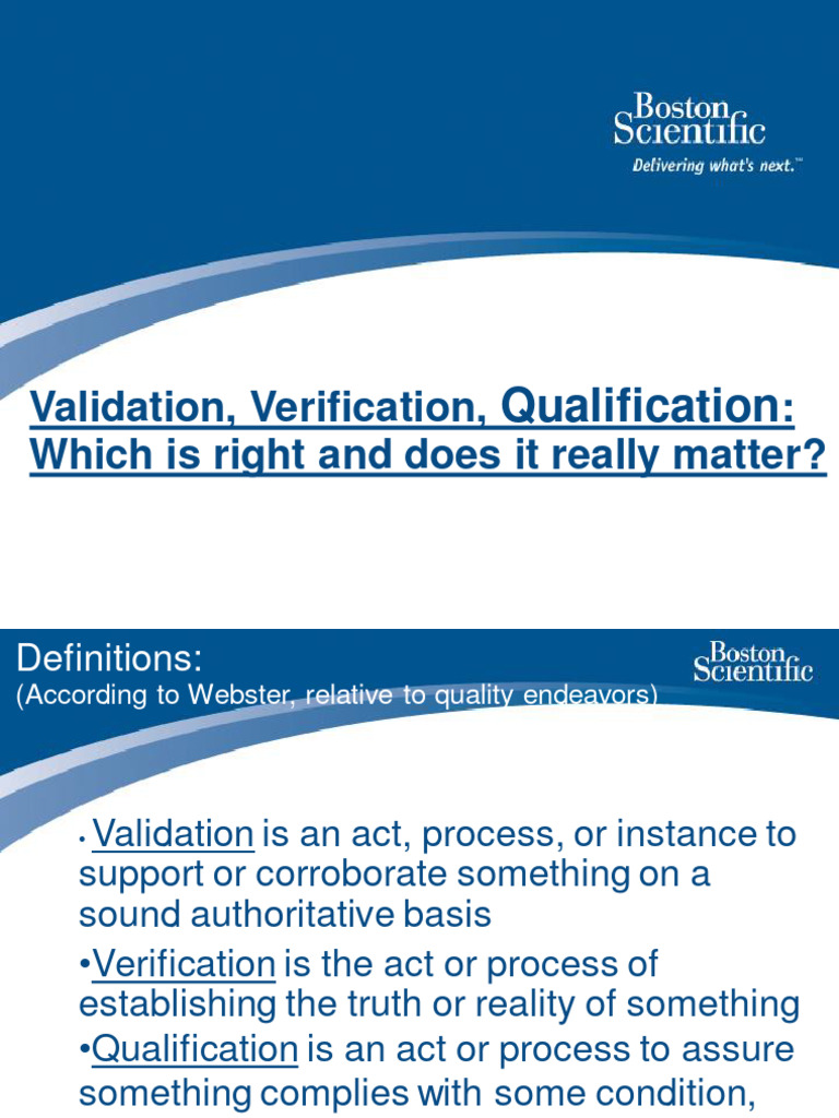 Validation Verification Qualification | PDF | Verification And Validation | Formal Verification