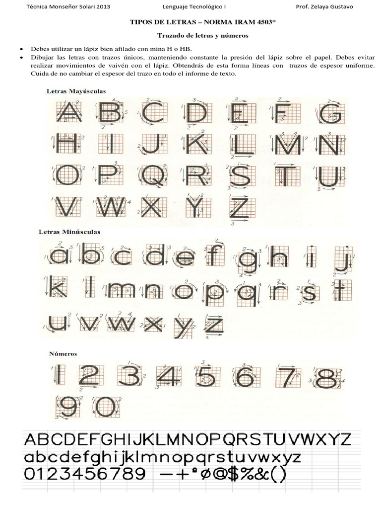 Tipos de Letras - Norma Iram 4503 | PDF