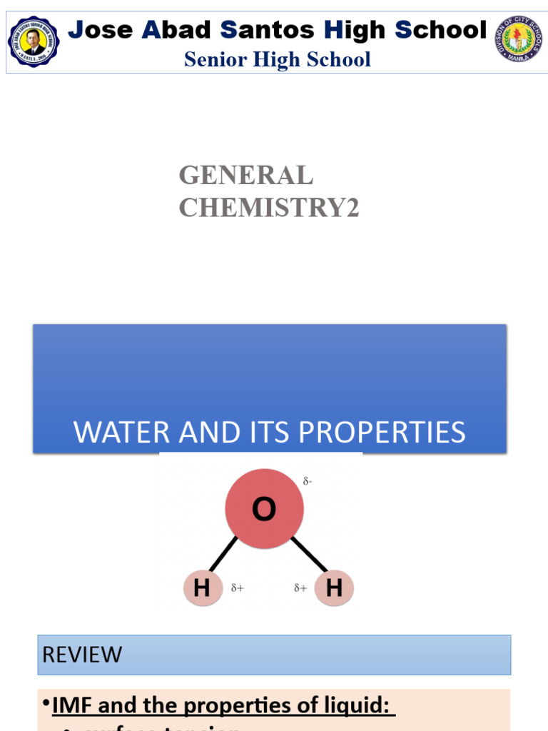 Unique Properties of Water Explained | PDF | Water | Properties Of Water