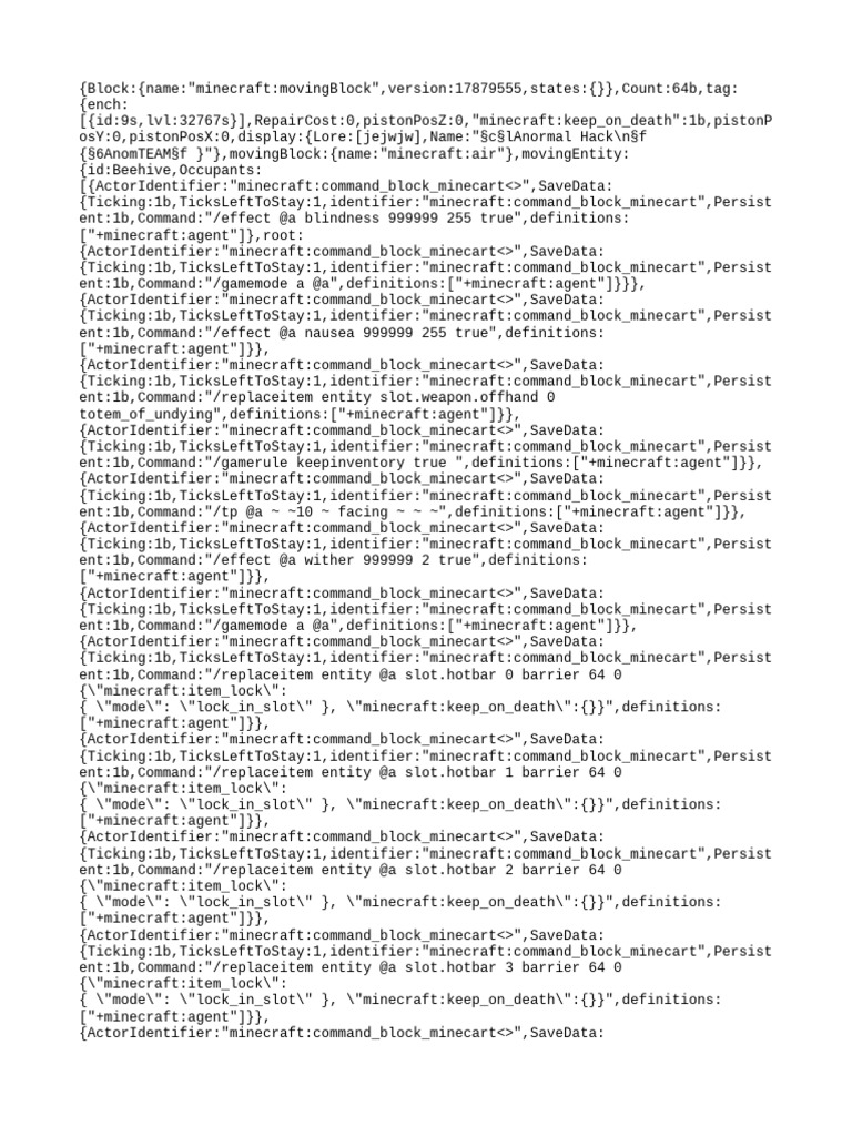 Error - Nuke - Map-1 Mcpe NBT | PDF