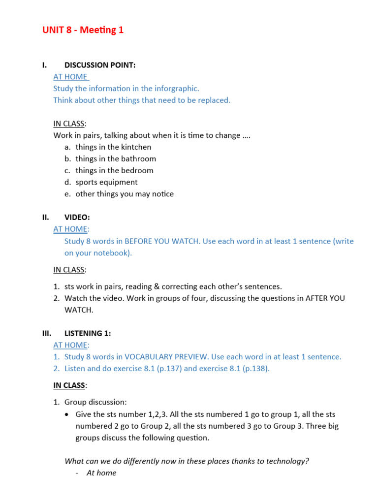 UNIT 8-Activities | PDF