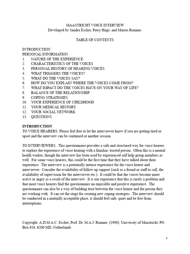 Maastricht Interview | PDF | Feeling | Jealousy