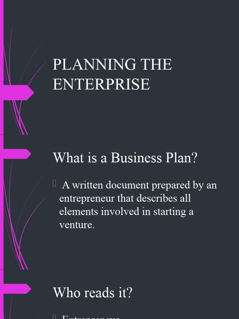 Lesson 2 - Planning The Enterprise | PDF | Business | Business Model