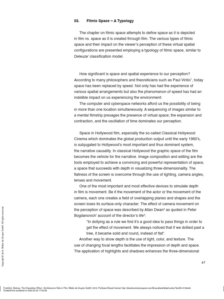 The Chameleon Effect Architecture's Role in Film - (03. Filmic Space ...