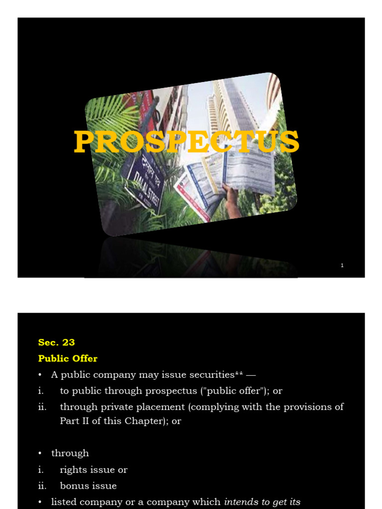Topic 4 - Prospectus | PDF | Securities (Finance) | Prospectus (Finance)