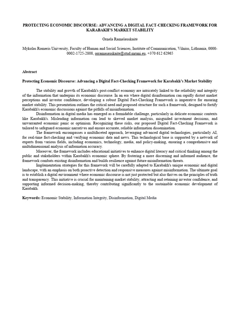 Ornela Ramasauskaite Protecting Economic Discourse - Advancing A ...