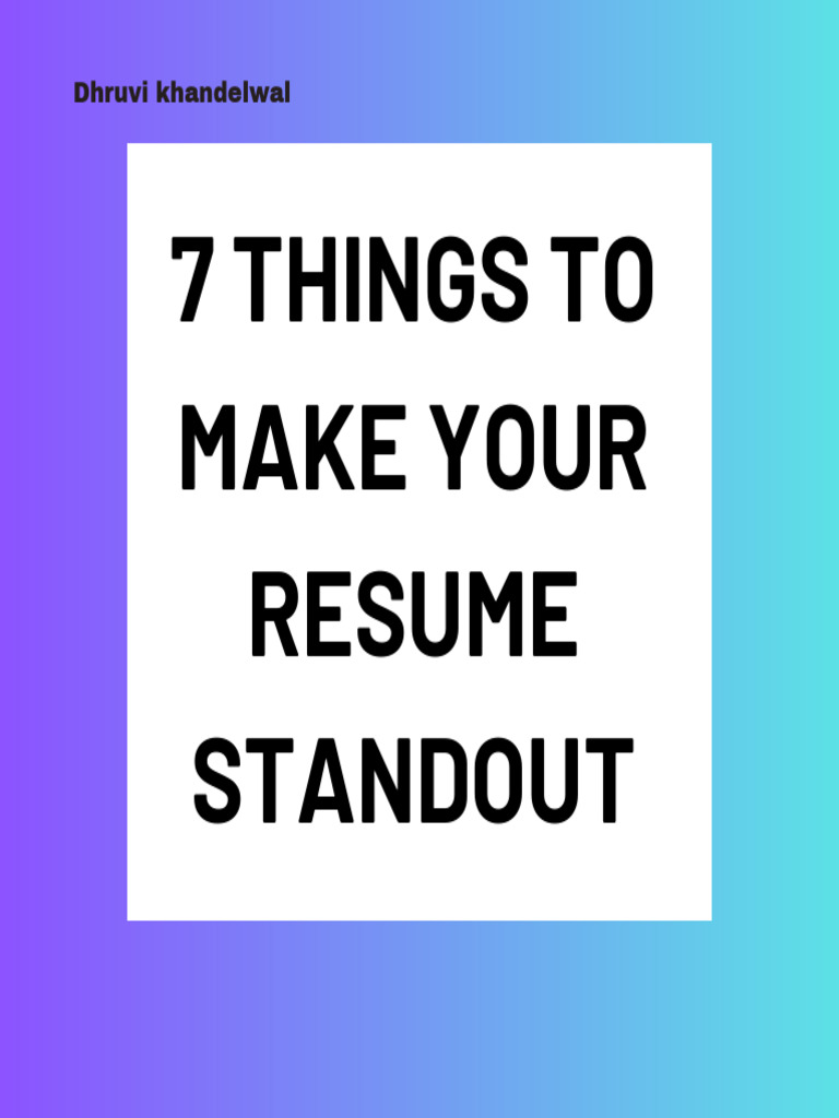 Resume Writing Tips and Guidelines | PDF