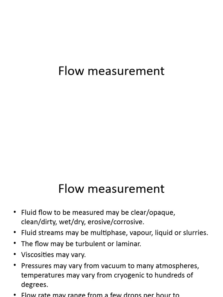Flow Measurement | PDF | Flow Measurement | Fluid Dynamics