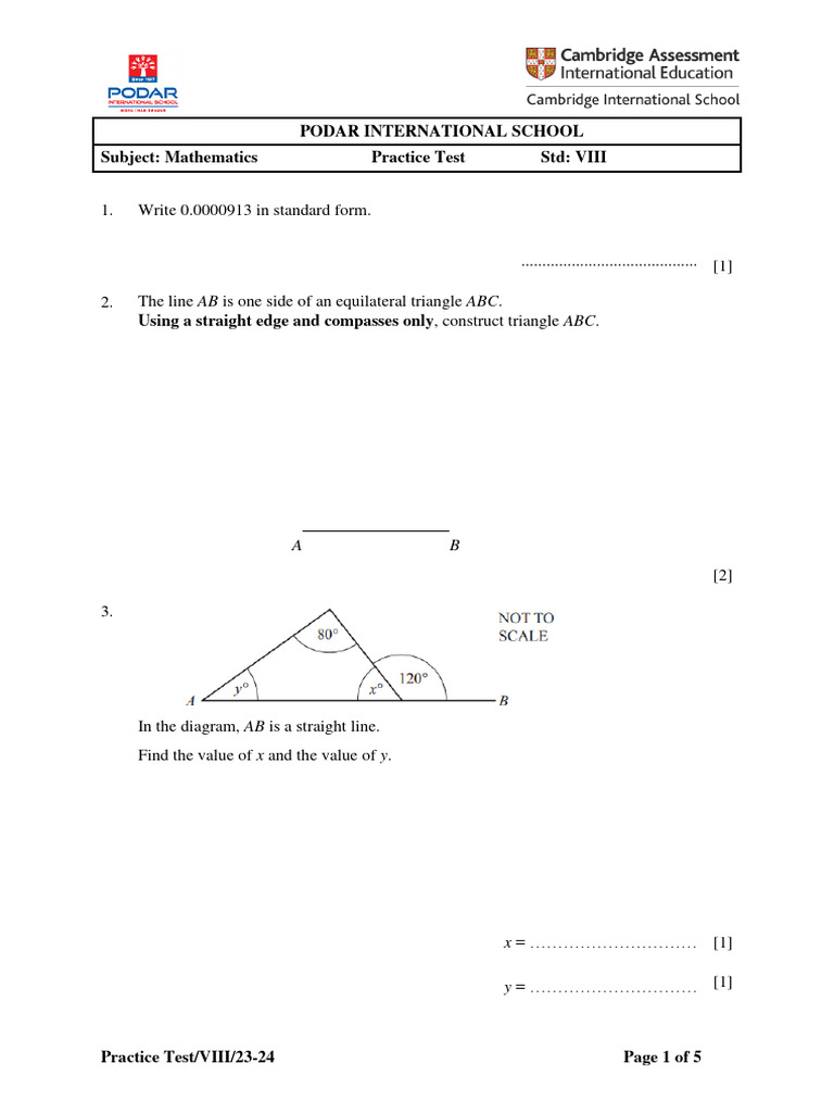 Practice Test 2 | PDF | Circle | Area
