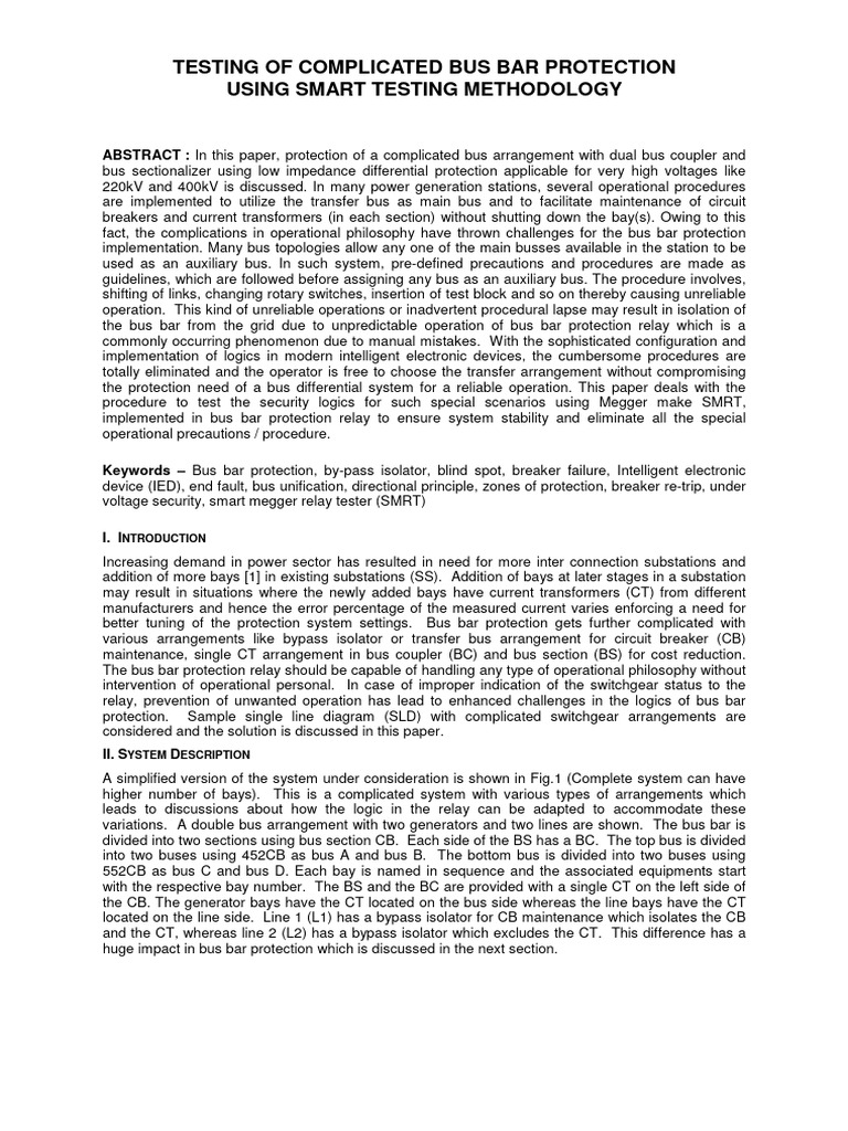 Smart Testing for Bus Bar Protection | PDF | Relay | Electrical Substation