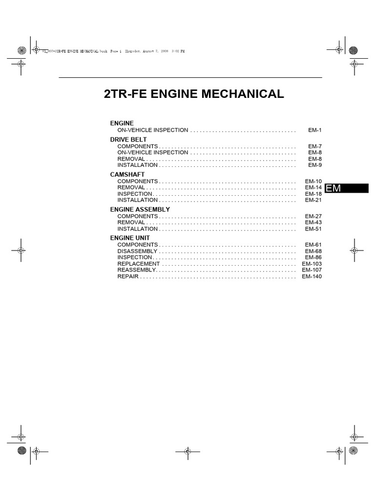 2tr-Fe Engine Mechanical | PDF | Belt (Mechanical) | Throttle