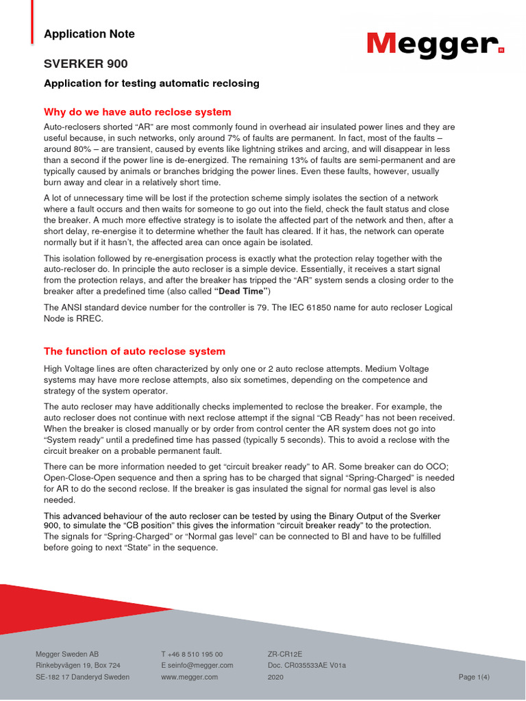 SVERKER 900 Autorecloser AN en | PDF | Computer Engineering ...