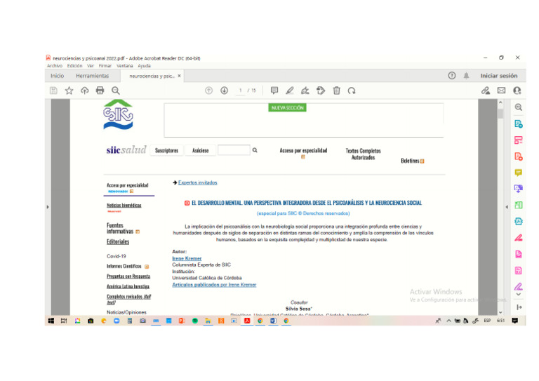 Psicoanal y Neurosc 2022 Portada | PDF