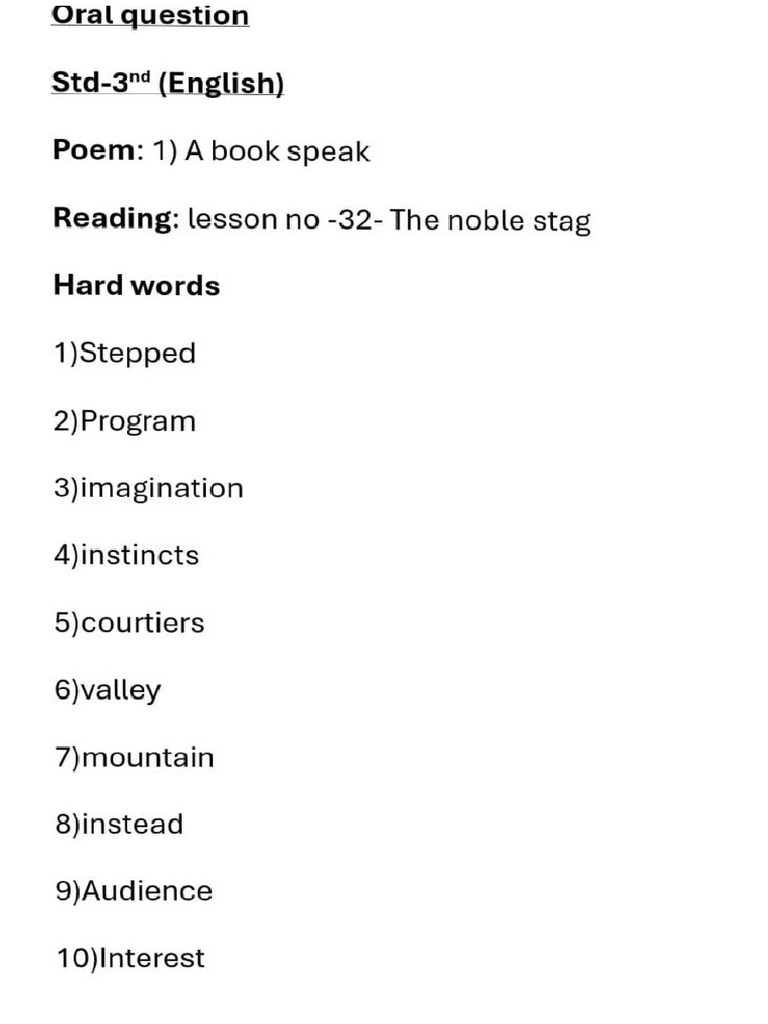 Questions and Ans Std-4rd | PDF