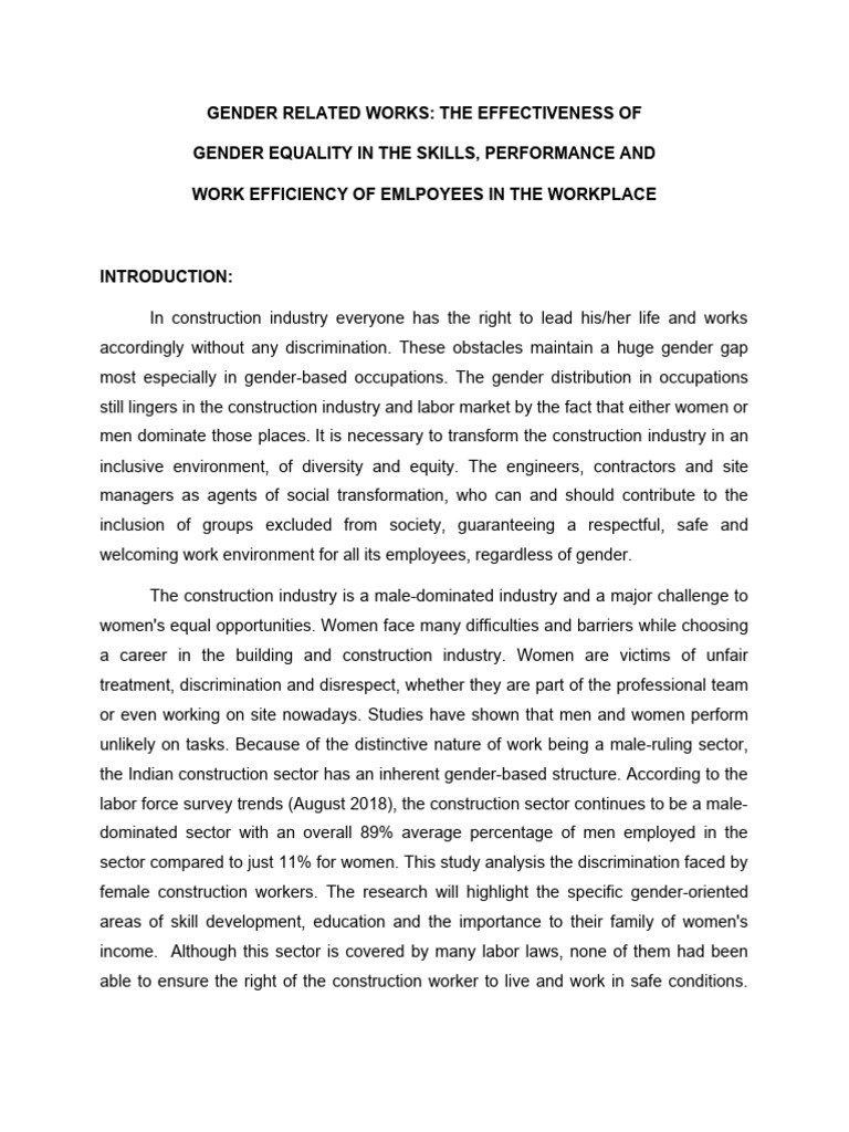 Thesis Gender | PDF | Employment | Gender