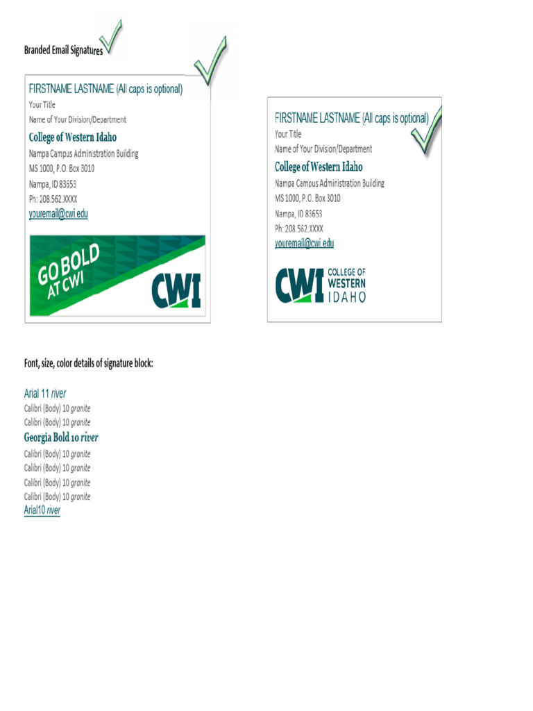 Brand and Non-Brand Email Signature Examples | PDF