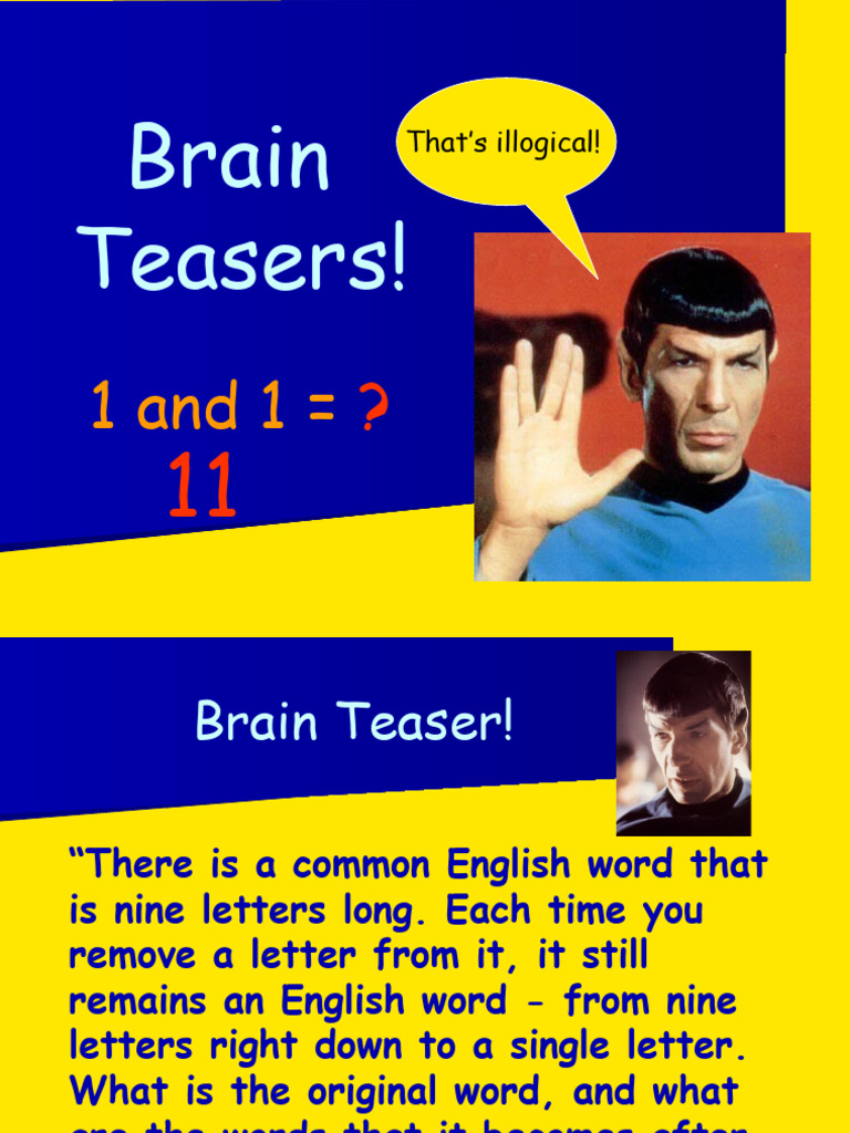 Brain Teasers Game 6307513 | PDF