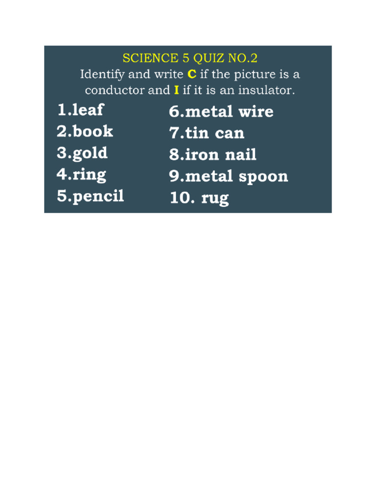 Quiz2 Science 5 | PDF