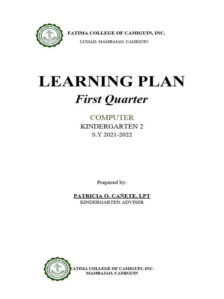 Lp Computer K2 Final Pdf Teachers Learning