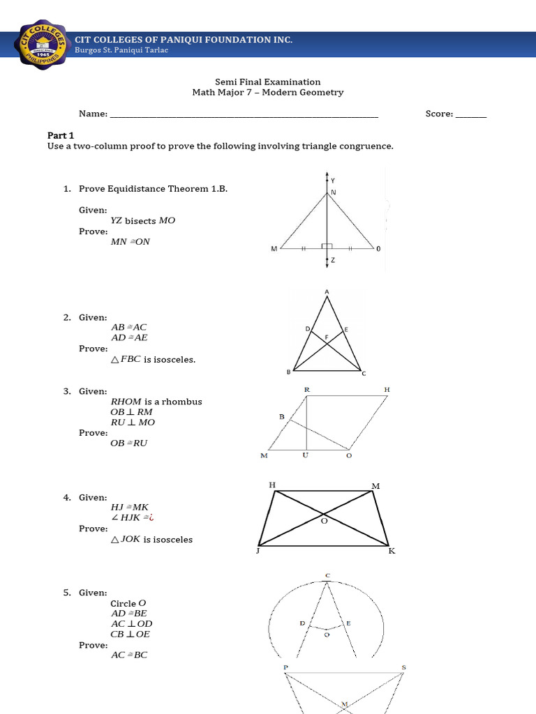 Major 7 - Semifinals | PDF | Triangle | Elementary Geometry