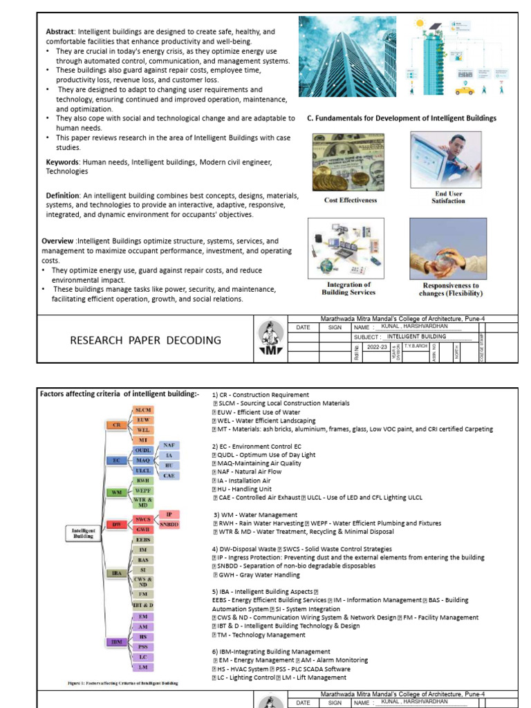 Intelligent - Building - Research - Resaerch Paper | PDF | Building ...