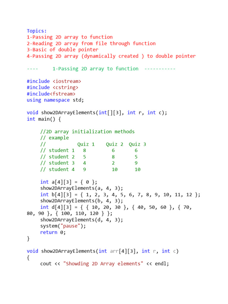 18 Jan 2024 Lecture Pf 2d Array And Double Pointers 2 Pdf Pointer Computer Programming 1506