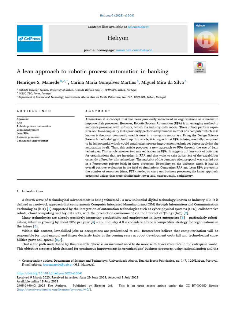 A Lean Approach To Rpa in Banking | Download Free PDF | Lean ...