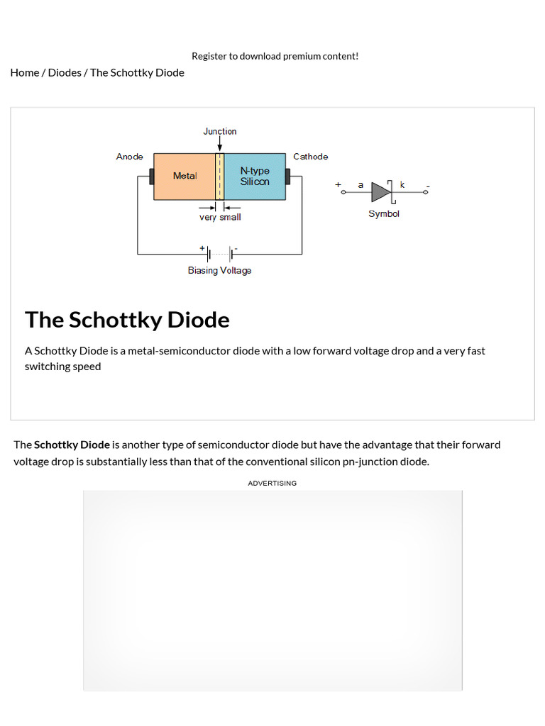 Schottky Diode or Schottky Barrier Semiconductor Diode | PDF | Diode ...