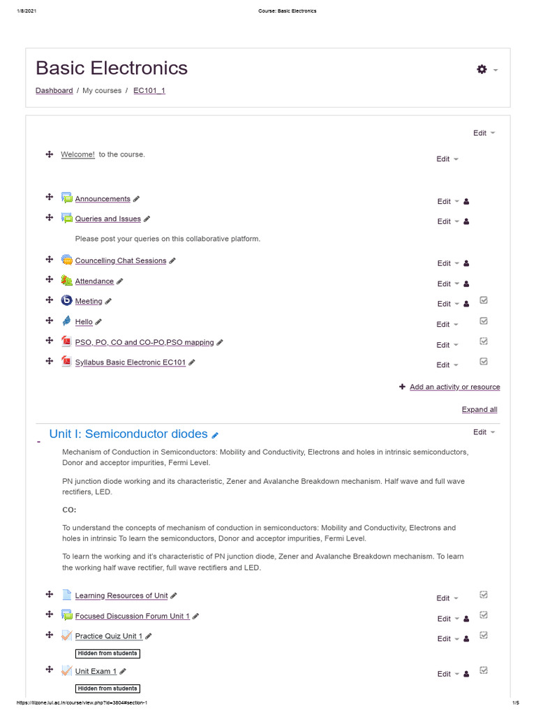 Unit 1 e-content_covered Basic Electronics | PDF | Bipolar Junction Transistor | P–N Junction