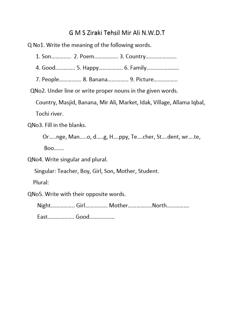 Class 3rd Paper English | PDF | Foreign Language Studies | General Fiction