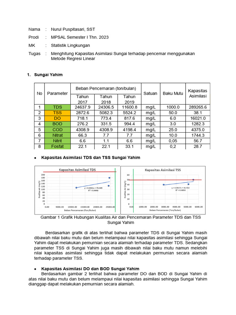 Kapasitas Asimilasi Sungai Yokiwa | PDF