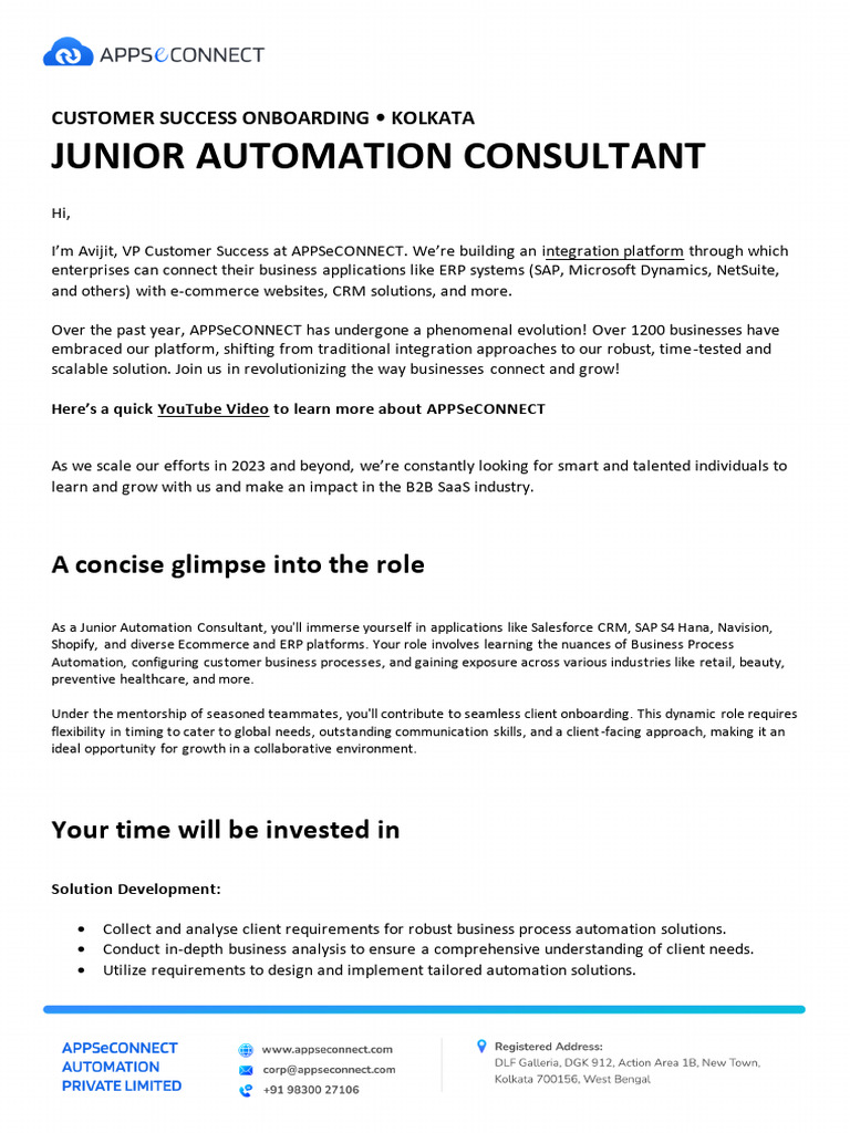 Junior Automation Consultant | PDF | Customer Relationship Management ...