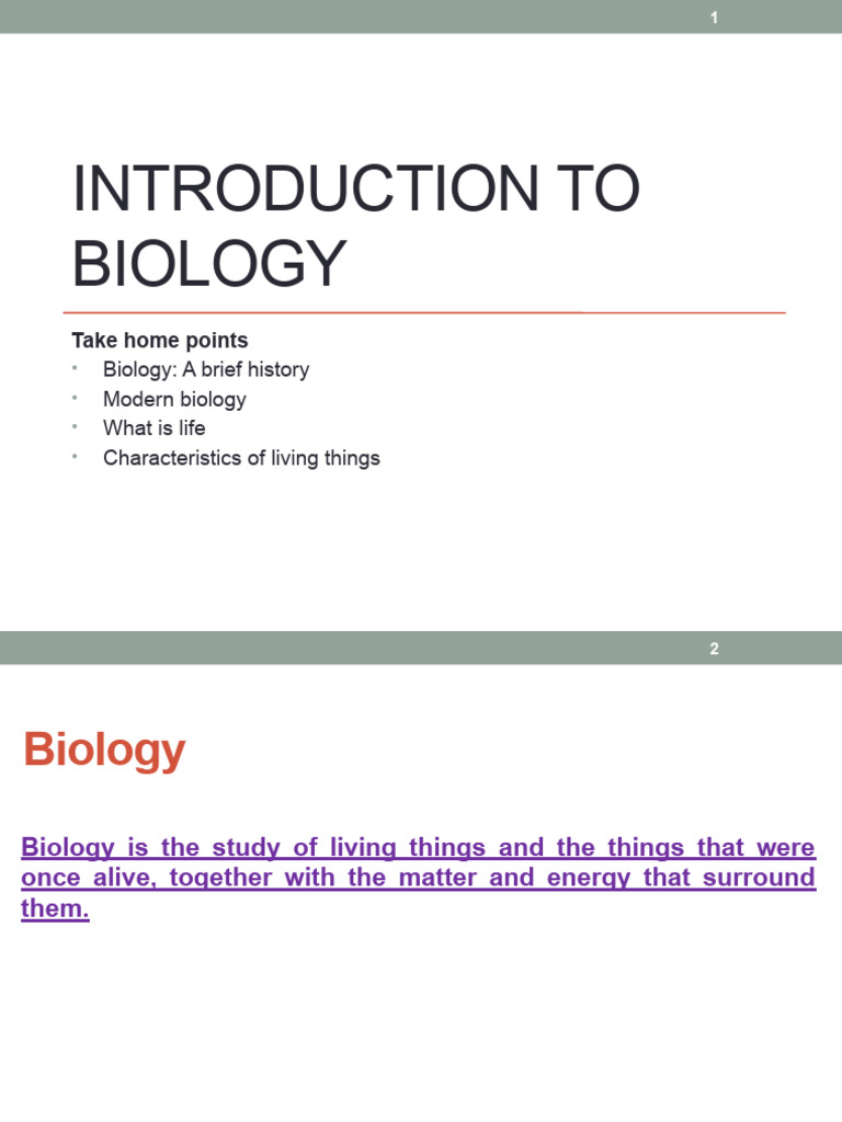 BIO 103 Lec 1 Introduction To Biology+Life - 1181581208 | PDF ...