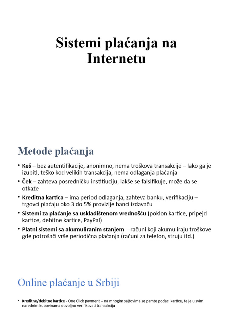 Sistemi Placanja Na Internetu | PDF