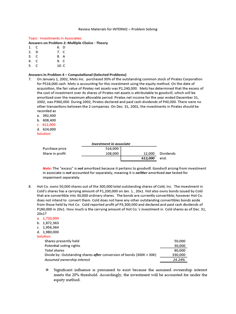 Review Materials For INTERM2 | PDF | Depreciation | Goodwill (Accounting) Review Materials For INTERM2 | PDF | Depreciation | Goodwill (Accounting)