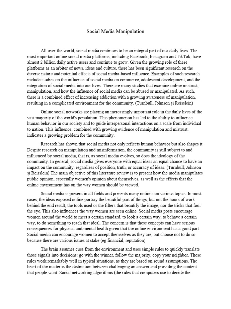 Social Media Manipulation | PDF | Social Media | Popular Culture ...