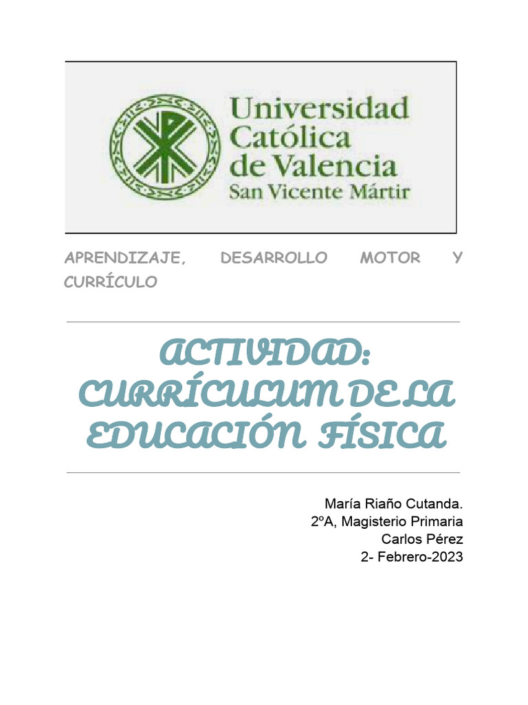 Tarea Curriculum Ef | PDF | Plan de estudios