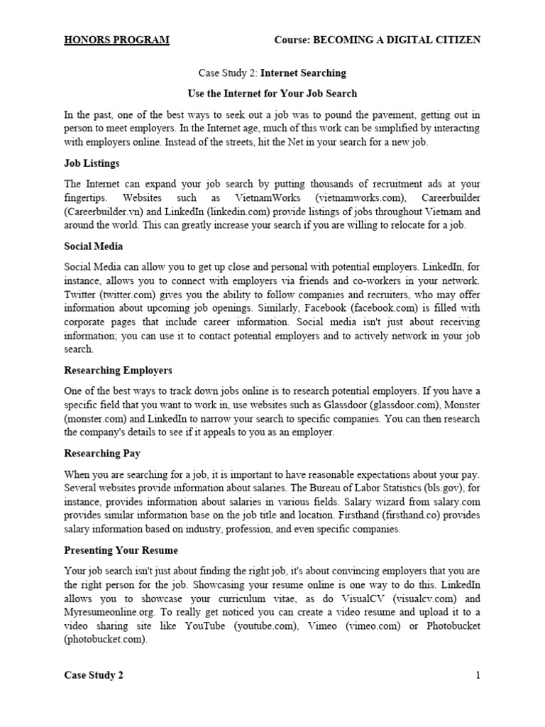 Job Search Strategies Online | PDF | Linked In | Résumé