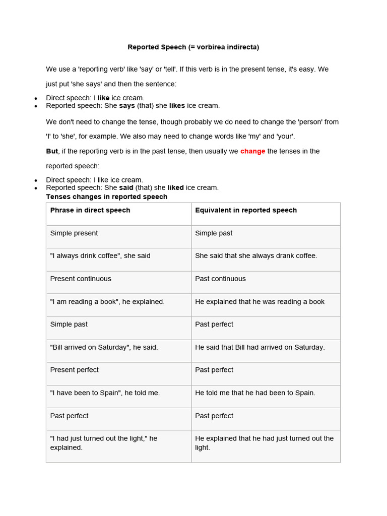 Reported Speech | PDF | Linguistic Morphology | Language Mechanics