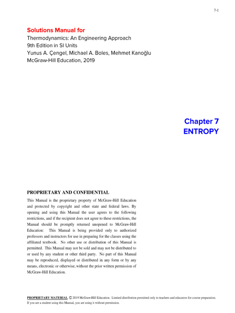 SI Thermo 9e SM Chap07 | PDF