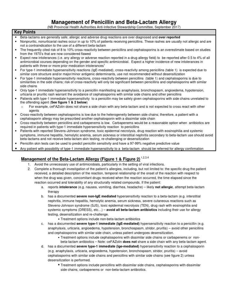 Management of Penicillin and Beta Lactam Allergy - 240104 - 100148 ...