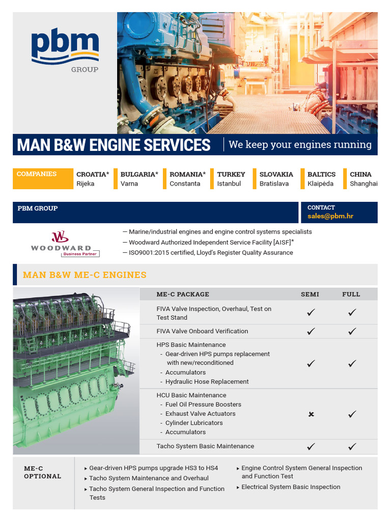 PBM Group MAN B&W Engine ME B - C Service Packages Digital | PDF ...