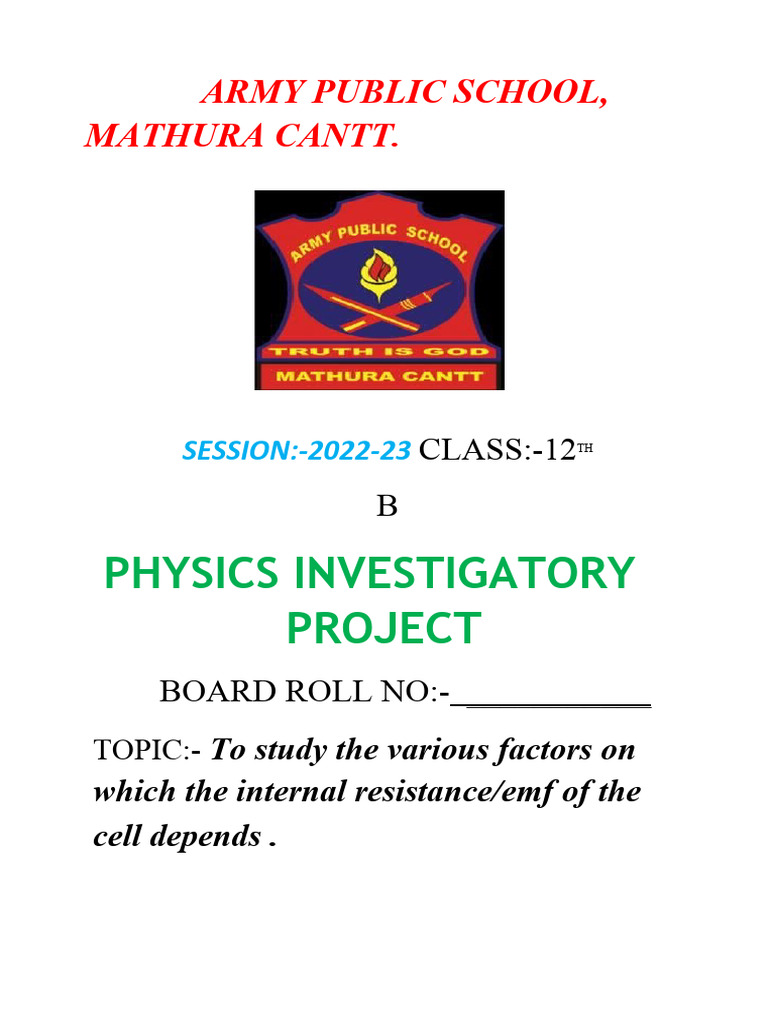 12th Physics Project PDF File ROHIT | PDF | Electrical Resistance And ...