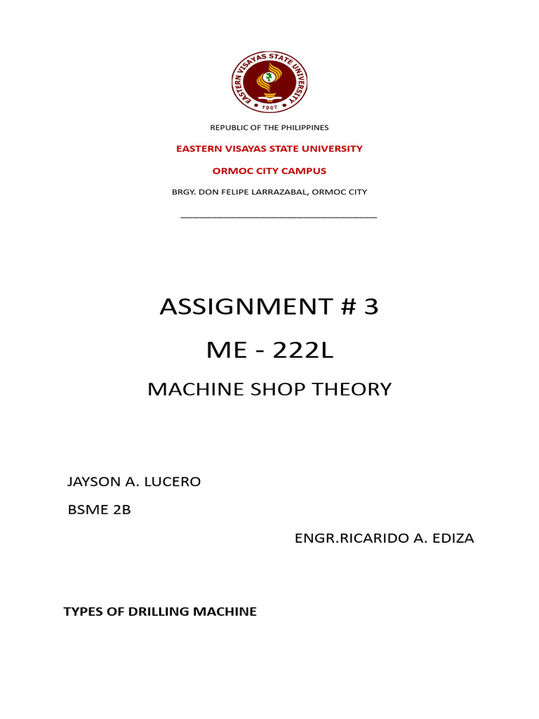 Ass-N0 3 | PDF | Drill | Drilling