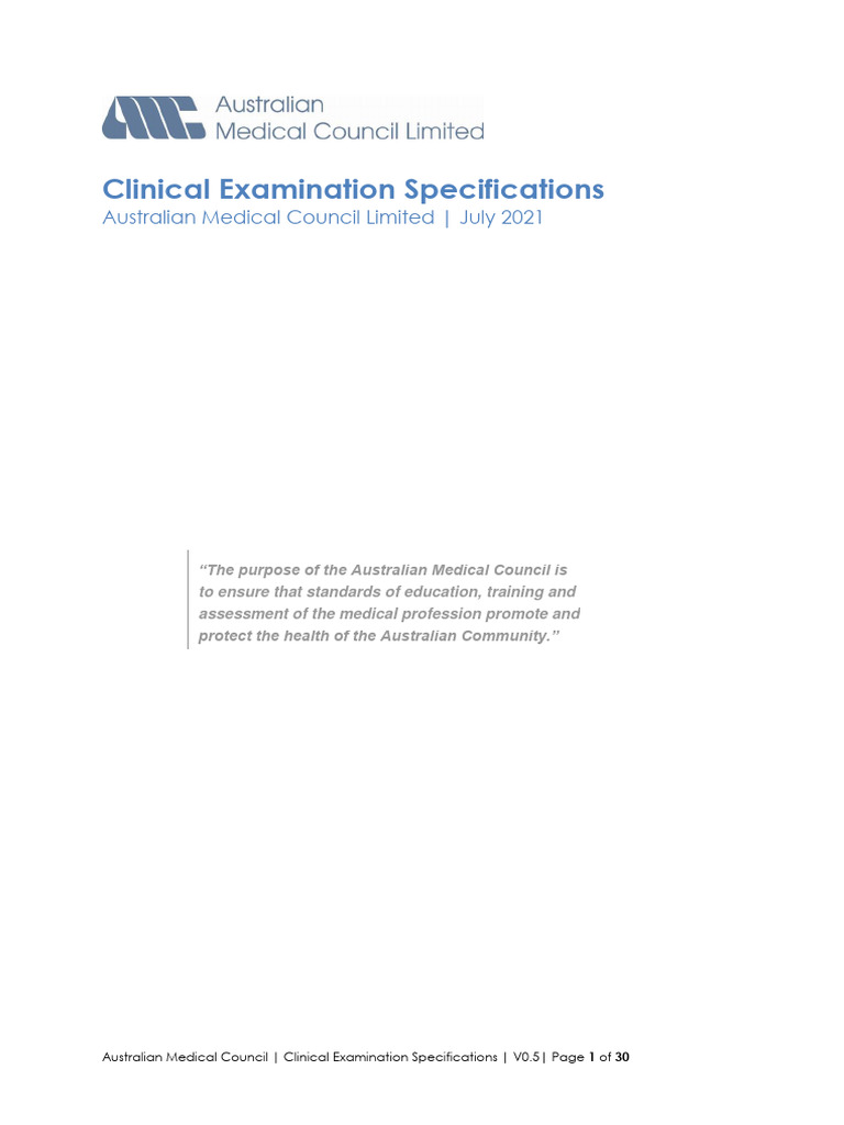 2021 07 06 Clinical Exam Spec.V0.5 | PDF | Multiple Choice | Physical ...