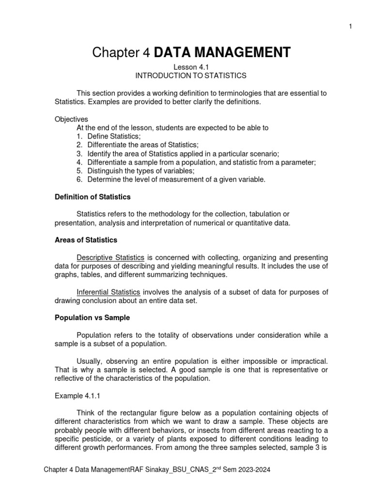 Chapter 4 MMW Data Management 1 | PDF | Statistics | Level Of Measurement