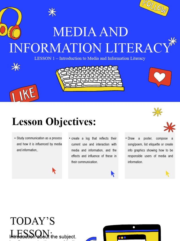 LESSON 1 - Introduction To Media and Information Literacy | PDF | Communication | Information