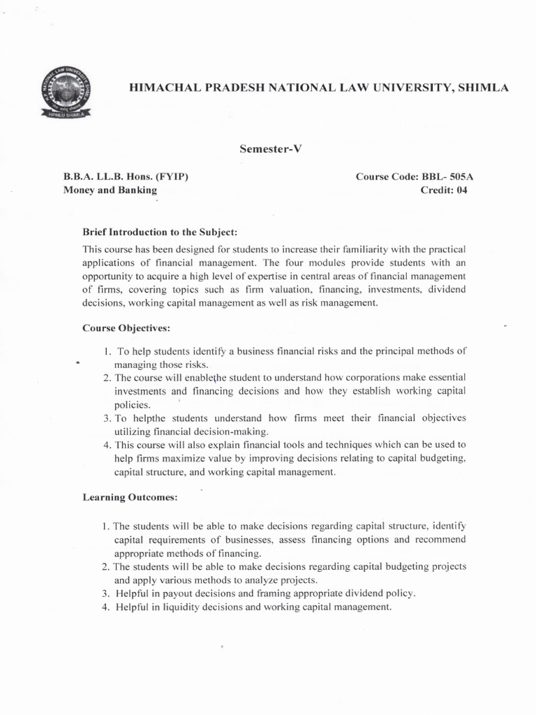 5th Sem Syllabus | PDF