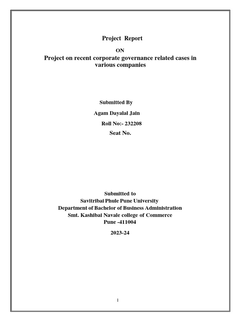 50 Marks Project (Sem-5) | PDF | Corporate Governance | Governance 50 Marks Project (Sem-5) | PDF | Corporate Governance | Governance