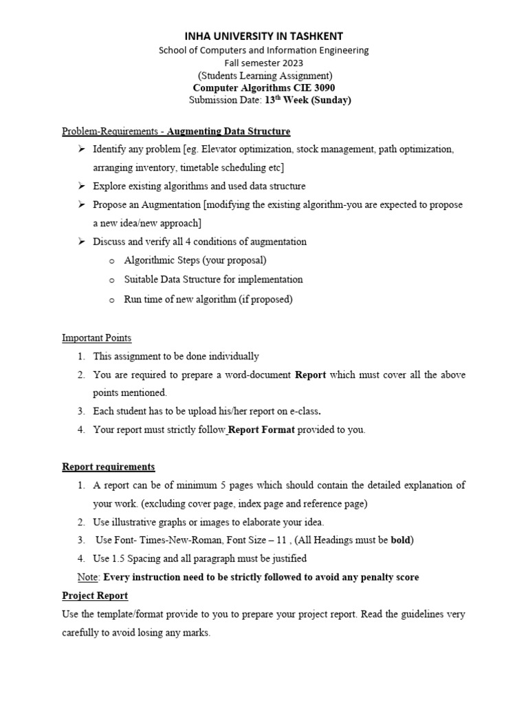 CA - SCL - FAll 2023 - Important Guidelines | PDF | Computers | Technology & Engineering